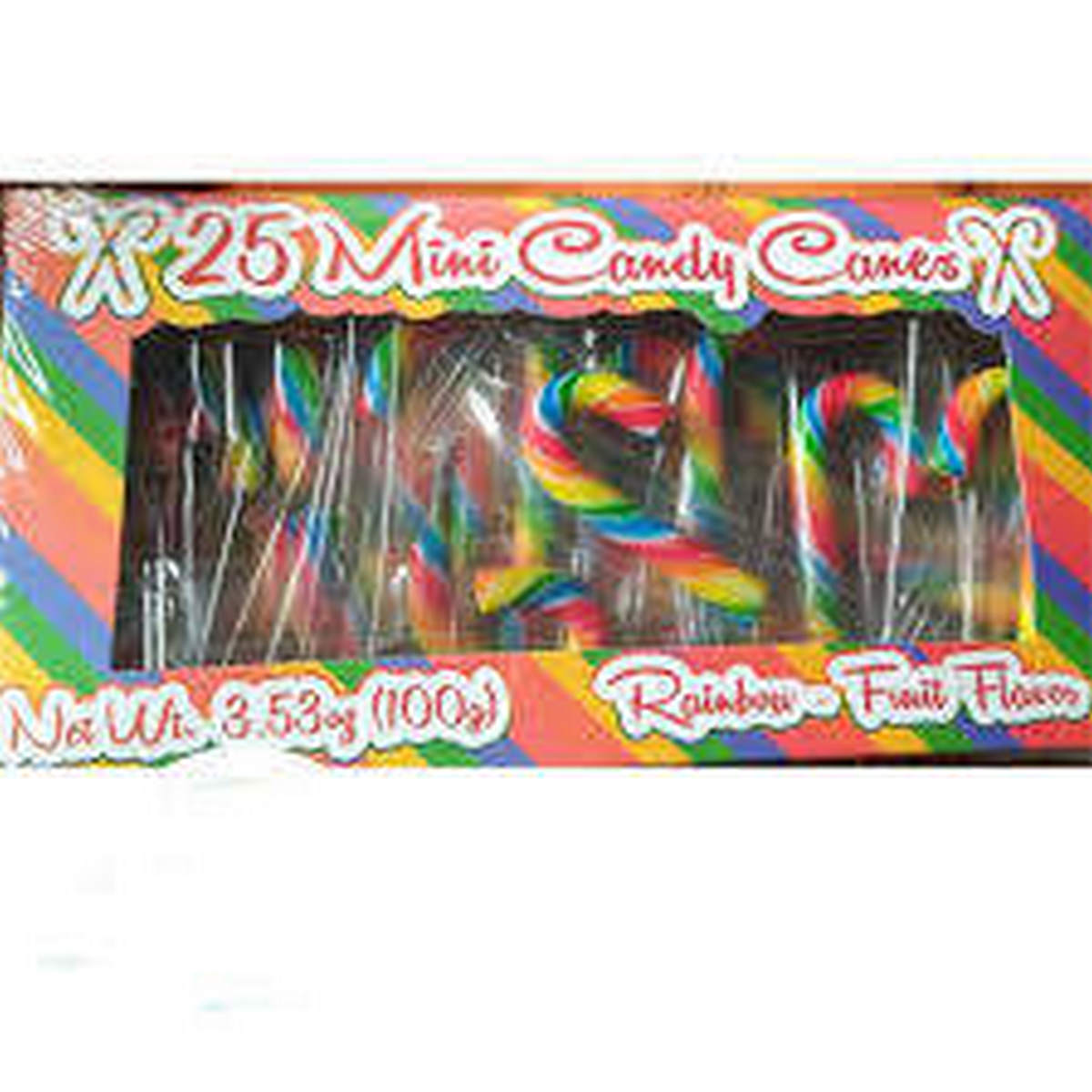 Rainbow Cany Cane Handmade Rainbow Swirl Candy Canes 40CT Tub